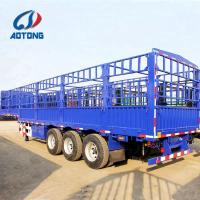 China Transport Vegetables Livestock Storage Grid Semi Stake Fence Cargo Truck Trailers for sale