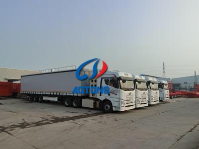China Customization Tarpaulin Type Box Truck Trailer for Bulk Cargo Transport in Russia for sale