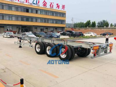 China Tri Axles 20ft 40ft 45ft Container Skeletal Trailer for sale