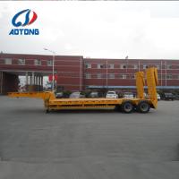 China 2 Axles 30 Ton 50 Tons 60 Ton Gooseneck Excavator Transporting Lowboy Low Bed Loader Lowbed Semi Truck Trailer for sale