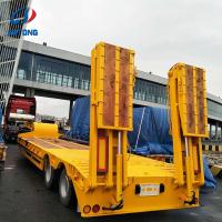 China 2 Axles 30 Ton 50 Tons 60 Ton Gooseneck Excavator Transporting Lowboy Low Bed Loader Lowbed Semi Truck Trailer for sale