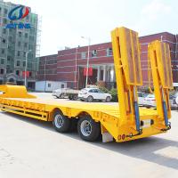 China 2 Axles 30 Ton 50 Tons 60 Ton Gooseneck Excavator Transporting Lowboy Low Bed Loader Lowbed Semi Truck Trailer for sale