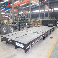 China 3 Axle 4 Axle Low Loader Trailer Carrying Crane Excavator Lowbed Semi Trailer With Mech Ladder for sale
