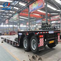China 3 Axle 4 Axle Low Loader Trailer Carrying Crane Excavator Lowbed Semi Trailer With Mech Ladder for sale