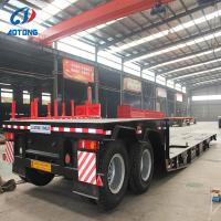 China 3 Axle 4 Axle Low Loader Trailer Carrying Crane Excavator Lowbed Semi Trailer With Mech Ladder for sale