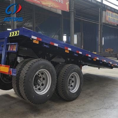 China 30-50 Ton 2-Axle Steel Flatbed Semi Trailer for Heavy Machinery for sale