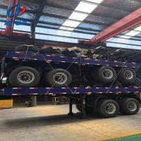 China 30-50 Ton 2-Axle Steel Flatbed Semi Trailer for Heavy Machinery for sale