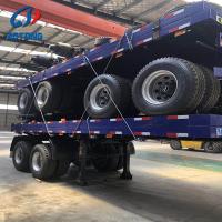China 30-50 Ton 2-Axle Steel Flatbed Semi Trailer for Heavy Machinery for sale