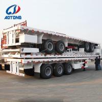 China 3 Axle Flatbed Semi Trailer 40 Ton Heavy Duty Truck Trailer for sale
