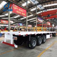 China 3 Axle Flatbed Semi Trailer 40 Ton Heavy Duty Truck Trailer for sale