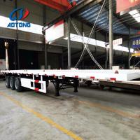 China 3 Axle Flatbed Semi Trailer 40 Ton Heavy Duty Truck Trailer for sale