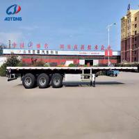 China 3 Axle Flatbed Semi Trailer 40 Ton Heavy Duty Truck Trailer for sale