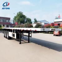China 3 Axle Flatbed Semi Trailer 40 Ton Heavy Duty Truck Trailer for sale