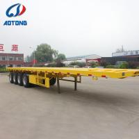 China 40ft Flatbed Semi Trailer 3 Axle Heavy Duty for Container Transport for sale