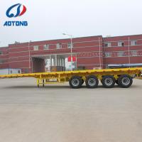 China 40ft Flatbed Semi Trailer 3 Axle Heavy Duty for Container Transport for sale
