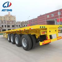 China 40ft Flatbed Semi Trailer 3 Axle Heavy Duty for Container Transport for sale