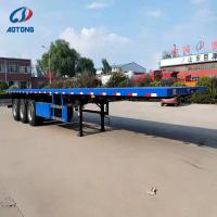China 12m Flatbed Cargo Semi Trailer 3 Axle 60-100 Ton Capacity for sale