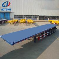 China 12m Flatbed Cargo Semi Trailer 3 Axle 60-100 Ton Capacity for sale