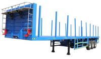 China Steel 3-Axle Flatbed Semi Trailer 20ft 40ft 40-60 Ton Payload for sale