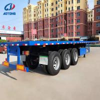 China 3-Axle Container Flatbed Semi Trailer with Mechanical or Air Suspension for sale