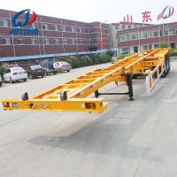China 3 Axle Steel Skeleton Container Chassis Semi Trailer with Air Suspension for sale