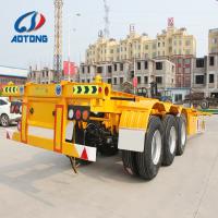 China 3 Axle Steel Skeleton Container Chassis Semi Trailer with Air Suspension for sale