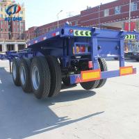 China 3 Axle Container Skeleton Semi Trailer 20 40ft Heavy Duty I Beam for sale