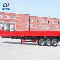 China 3-Axle Steel Dropside Cargo Trailer with Mechanical or Air Suspension for sale