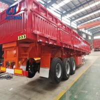 China 3-Axle Steel Dropside Cargo Trailer with Mechanical or Air Suspension for sale
