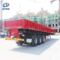 China 40-100 Ton Dropside Steel Semi Truck Trailer with Air Suspension for sale