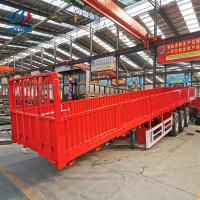 China 40-100 Ton Dropside Steel Semi Truck Trailer with Air Suspension for sale