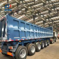 China 3 Axle Tri-Axle Rollover Dump Square Dump 30 Tons Hydraulic Rear Dump Trailer Tipper Semi Truck Tipping Trailer Semi Trailer for sale