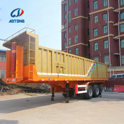China Heavy Duty 3-Axle Dump Semi Trailer 40T Capacity Steel Tipper End Dump Trailer for Working Conditions for sale