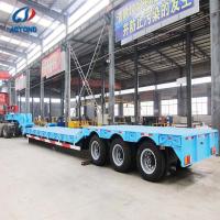 China High Quality Customizable 3 Axle Low Bed Loader 50 60 70 Ton Gooseneck Lowboy Semi Truck Trailer for sale