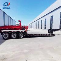 China Customizable Extendable 3-Axle Lowbed Semi Trailer Steel Gooseneck Lowboy Trucks Trailers for Sale for sale