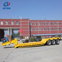 China Customizable Extendable 3-Axle Lowbed Semi Trailer Steel Gooseneck Lowboy Trucks Trailers for Sale for sale