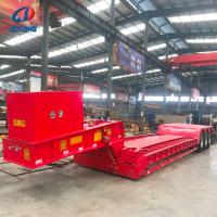 China Customizable Extendable 3-Axle Lowbed Semi Trailer Steel Gooseneck Lowboy Trucks Trailers for Sale for sale