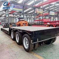 China 4 Axle Front Loading Lowbed Trailer with 12R22.5 Tyres and LED Lights for sale