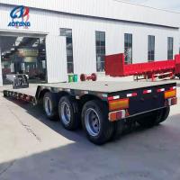 China 4 Axle Front Loading Lowbed Trailer with 12R22.5 Tyres and LED Lights for sale