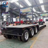 China 4 Axle Front Loading Lowbed Trailer with 12R22.5 Tyres and LED Lights for sale