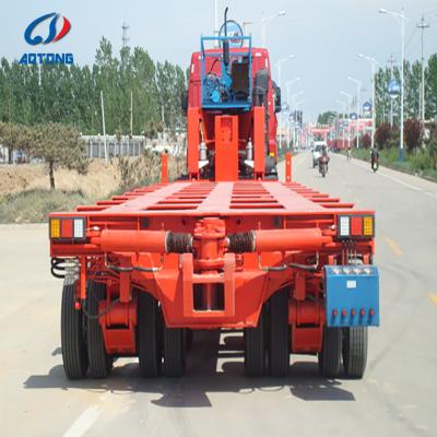 China Lowbed Semi Trailer 35000kgs Capacity with Hydraulic Air Suspension for sale