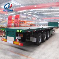 China 3 Axles Flatbed Container Semi Trailer with Q345B Carbon Steel Main Beam and 500mm High Main Beam for Heavy Duty Transport for sale
