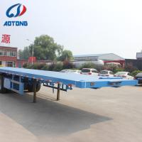 China 20/40/60 Container Flatbed Semi Trailer with LED Light 7 Ways 24V and 28 Tons Landing Gear for sale