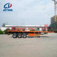 China Trailer Truck 3 Axle 40FT Flatbed Container Flat Bed Trailer for sale
