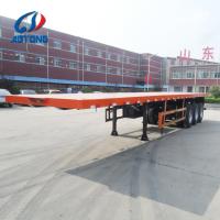 China Trailer Truck 3 Axle 40FT Flatbed Container Flat Bed Trailer for sale