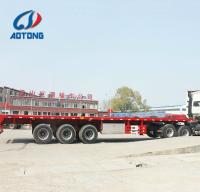 China 3-Axles Heavy-Duty-Flatbed Trailers Cargo Transport Truck Flatbed Semi Trailer Platform Truck Semi Trailer for sale