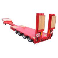 China 2/3/4 Axle Steel Folding Gooseneck Low Bed Trailer with 12R22.5 Tyres and 2’’/3.5’’ Bolt Type Kin Pin for sale