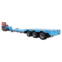 China 2/3/4 Axle Steel Folding Gooseneck Low Bed Trailer with 12R22.5 Tyres and 2’’/3.5’’ Bolt Type Kin Pin for sale