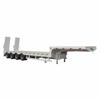 China Heavy Duty I Beam Lowbed Semi Trailer with Double Air Chamber Brake System and Zhenhua Brand Landing Gear for sale