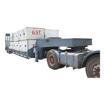 China Heavy Duty I Beam Lowbed Semi Trailer with Double Air Chamber Brake System and Zhenhua Brand Landing Gear for sale